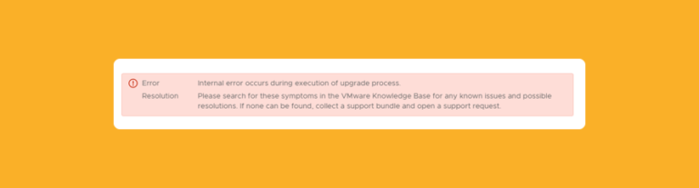 Internal Error Occurs During Execution Of Upgrade Process Error While Upgrading Vcenter Corpit