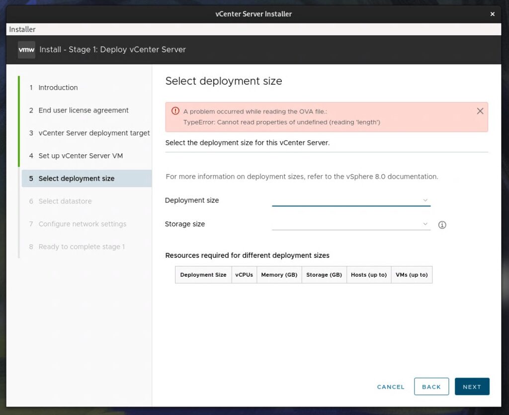 vCenter Server Deployment Error: Issue with Installer and Deployment ...